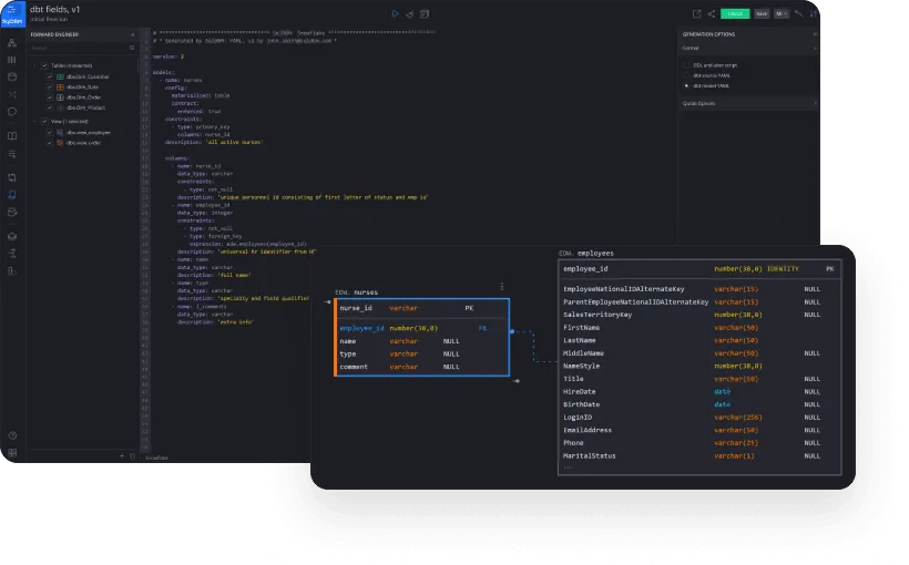 SqlDBM+dbt - SqlDBM - Cloud Data Modeling Workspace